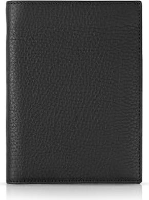 WOMO Womo Portefeuille Vert avec Porte Monnaie. Veau Naturel. Noir, Protège-passeports Mens, 14 x 10,5 x 2 cm