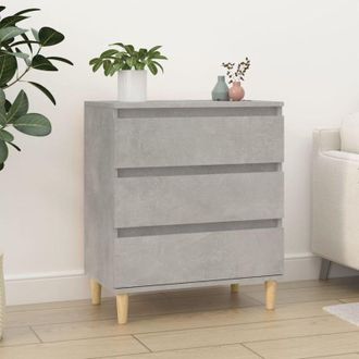 vidaXL Vidaxl - Buffet gris b&eacute;ton 60x35x70 cm - Bois ding&eacute;nierie - 3 tiroirs - R&eacute;sistant &agrave; lhumidit&eacute; - Surface lisse pour d&eacute;coration
