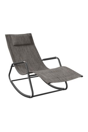 ambia GARDEN Schaukelliege, Anthrazit, Grau, Metall, Textil, F&uuml;llung: Komfortschaum, 57x81x143 cm, Gartenm&ouml;bel, Gartenliegen