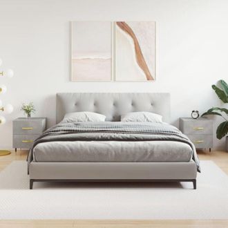 vidaXL Maison Exclusive Nachttische 2 Stk. Betongrau 40x35x47,5 cm