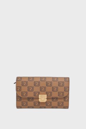 Gerard Darel Portefeuille en toile enduite monogramm&eacute;e et cuir - WALLET - Camel