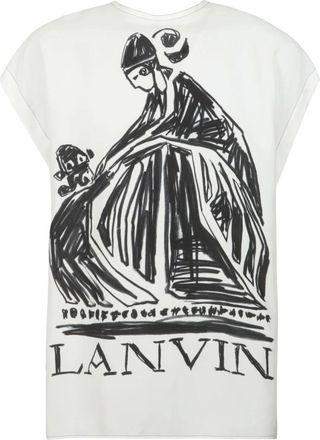 Lanvin Homme, Tops, Blanc, Taille: M T-Shirt M&egrave;re et Fille