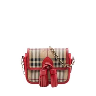 Burberry Sac bandouli&egrave;re Haymarket Check Pre-owned - Femme - Pre-owned - Beige - Taille: ONE Size