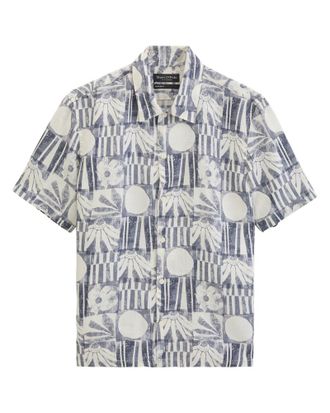 Marc O'Polo Kurzarmhemd aus Leinen mit floralem Print, Regular Fit in