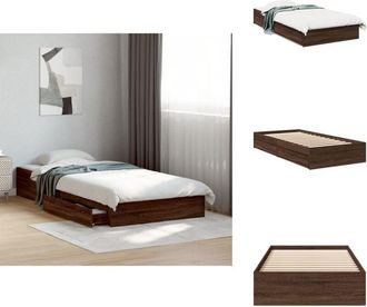 vidaXL Cadre de lit avec tiroirs sans matelas chêne marron 75x190 cm - Cadre De Lit - Lit Double - Meuble De Chambre - Rangement Sous Lit - Tiroir Lit