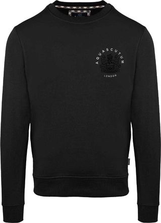 Aquascutum Sweatshirt f&uuml;r Herren, Rundhalsausschnitt, Lang&auml;rmlig (Schwarz)