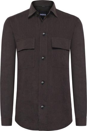 HUGO BOSS Glattes Overshirt aus einem Leinen-Mix in