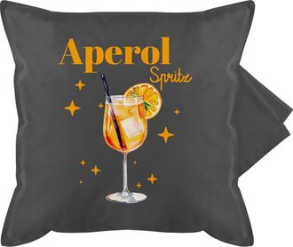 Shirtracer Kissenbezug - Karneval & Fasching - Kissen - Aperol Spritz Kostüm I Aperoli I Aperollin Freundin Spritztour - 50 x 50 cm - Grau - aperol+kissen karnev