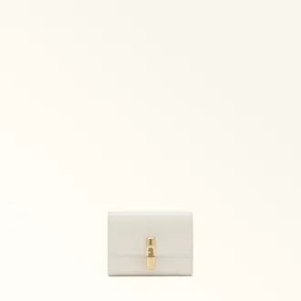 Furla Iride Kompaktes Portemonnaie S Panna Wei&szlig; Strukturiertes Leder Damen