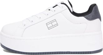 Tommy Jeans Damen Tjw Flatform ESS Mu En0En02918 Low Top, BEIGE (Ecru/Washed Black), 40 EU