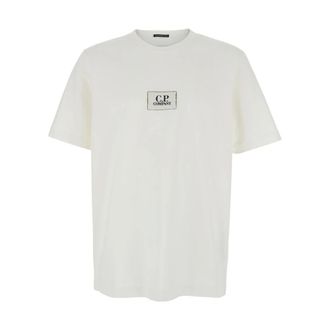 C.P. Company C.p. Company, Homme, Tops, Blanc, Taille: 2XL T-shirt Blanc avec Logo en Coton