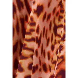 Stella McCartney Leopard-Print Silk Skirt - Orange