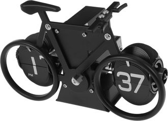 NUOBESTY Fahrrad Flip Uhr Aus Metall Vintage Schreibtischdekor Retro Mechanische Stil Uhr Schwarz