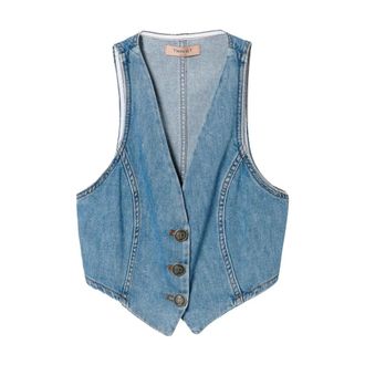 Twinset Femme, Vestes, Bleu, Taille: 38 FR Vestes