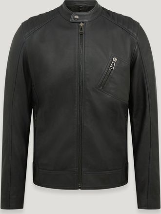 Belstaff Belstaff Veste V Racer pour homme Cuir cheviot Bleu encre foncé Taille 48
