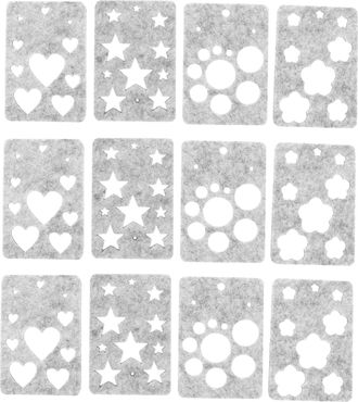 Angoily 10satz Wollfilz-schablonen Wiederverwendbare Filzvorlagen DIY-bastelschablonen Applikationsformen Filzmuster Werkzeuge Für Nadelfilzprojekte