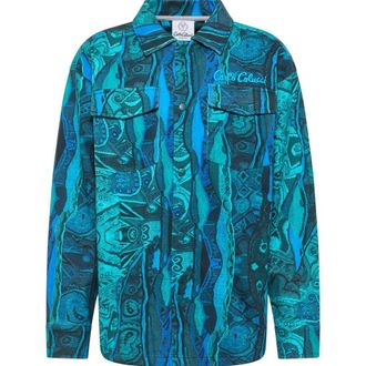 Carlo Colucci Homme, Vestes, Bleu, Taille: L Chemise Oversize - Ambiance R&eacute;tro