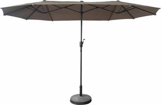 Happy Garden Happy Garden - Parasol d&eacute;port&eacute; double 2x4m taupe - Toile d&eacute;perlante 180g - M&acirc;t acier &Oslash;38mm - Manivelle pour d&eacute;ploiement facile