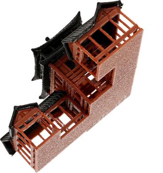 SOLUSTRE Miniatur Chinesischer Pavillon Japanische Bonsai Dekoration Zen Gartenfigur für Mikro Landschaft Aquarium und Büro Traditionelle Asiatische Architektu