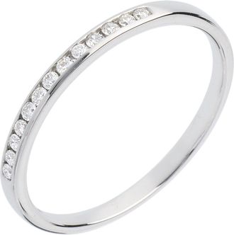 Edenly Trauring zur Hälfte mit Diamanten besetzt in Weissgold - Kanalfassung - 13 Diamanten