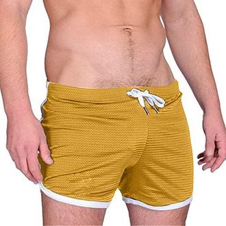 Generic Short dentra&icirc;nement pour homme - Pour la gym, la musculation, lhalt&eacute;rophilie, la course &agrave; pied, la plage, l&eacute;t&eacute;, jaune, M