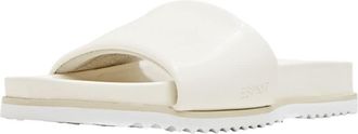 Esprit Pantoletten in Lederoptik, Damen modischer Slipper, 100 Weiß 1, 36 EU