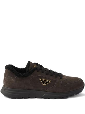 Prada baskets Prax en daim - Marron