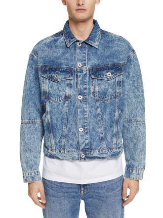 Esprit Herren 082CC2G307 Jacke, 902/BLUE MEDIUM WASH, S