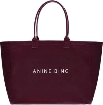 Anine Bing Leo Coated Canvas Tote - Fig