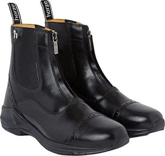 Horze Wicklow Bottes de paddock zippées à lavant pour femme, noir, 39 EU