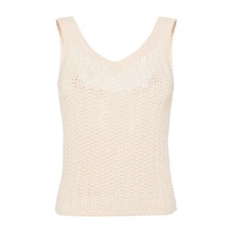 Max Mara Femme, Tops, Beige, Taille: 38 FR Hauts sans manches