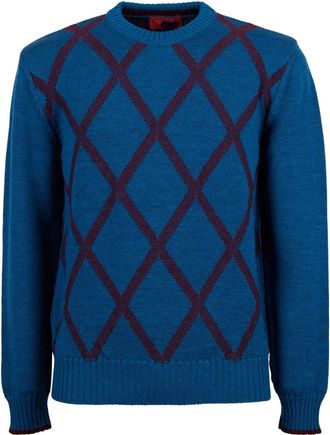 Gallo Gallo, Homme, Pulls, Multicolore, Taille: L Girocollo a rombi