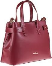 Pierre Cardin Sac à main pour femme en cuir véritable Made in Italy 35 x 25,5 x 14 cm 55100, Rubis, Taille unique