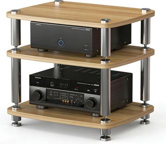 Generic HiFi Regal Audio-Rack, Druckerst&auml;nder, AV-Medienst&auml;nder mit sto&szlig;d&auml;mpfenden Fu&szlig;rasten, Audio-Rack-Tower for DVD-Player, Spielekonsole, TV-Box, WLAN-Rou