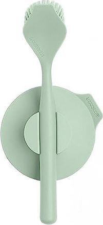 Brabantia Sinkside Spülbürste mit Saugnapfhalterung - Küchenzubehör - Ergonomischer Griff - Langlebig - Eingebauter Schaber - Spülbürstenhalter - Jade Green - 1