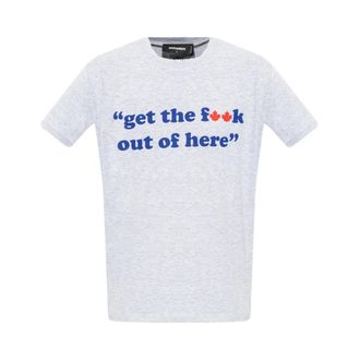 Dsquared2 Gedrucktes Graues Herren T-Shirt - - Tops - Herren - Grau - L