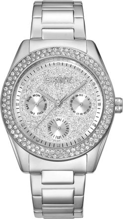 DKNY Uhr - Quarzuhr Chambers Multi Glitz - Gr. unisize - in Silber - für Damen