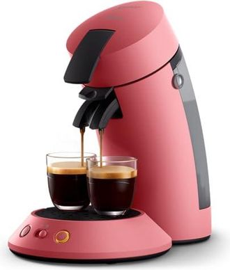 Philips Senseo Original Plus Kaffeepadsmaschine - Kaffeestärkeauswahl, Coffee Boost Technologie, Recycling-Kunststoff, Sanftes Rot (CSA210/35)