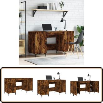 vidaXL Vidaxl - Schreibtisch Räuchereiche 140x50x75 cm Holzwerkstoff - Bürostuhl - Schreibtisch - Home Office - Arbeitsplatzgestaltung - Holzwerkstoffmöbel