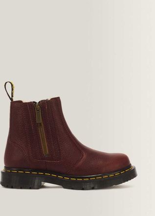 Dr. Martens 2976 Alyson Grizzly Leder Zip Up Chelsea Wintergrip Chelsea Stiefel Schuhe in Rot, Gr&ouml;&szlig;e: 36