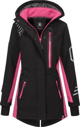 Rock Creek Damen Softshell Jacke Mantel Regenjacke &Uuml;bergangsjacke Softshelljacke Damenjacke Regenmantel Outdoorjacke Kapuze D-491 Pink XXL