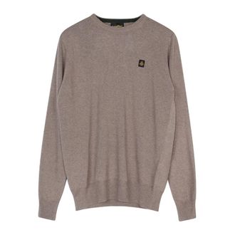 RefrigiWear Homme, Pulls, Brun, Taille: L Pull en Laine et Cachemire Marron