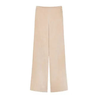 Forte_Forte Femme, Pantalons, Beige, Taille: 38 FR Pantalon Large Double Velours Taille Haute