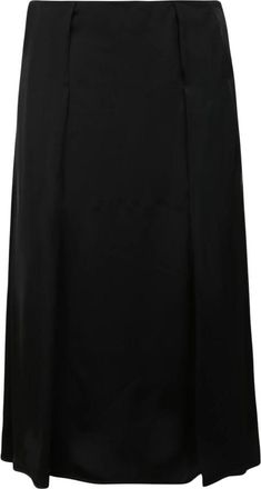 Jil Sander High-Waist Pliss&eacute; Midi Skirt - - Skirts - Damen - Schwarzk - L