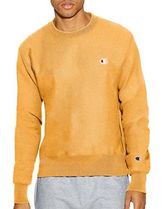 Champion LIFE Mens Reverse Weave Sweatshirt, C Gold/Left Chest C Logo