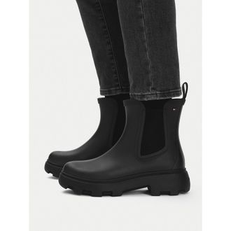 Tommy Hilfiger Gummistiefel Tommy Hilfiger Flag Cleated FW0FW09387 Schwarz