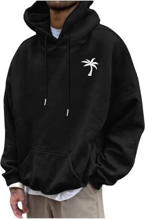 Generic Sweat &agrave; Capuche Homme Luxe Sweat Zipp&eacute; Capuche Homme Original Pull Vert Celadon Pull Homme sans Manche Hoodie Moumoute Veste Capuche Noir Sweat Capuch