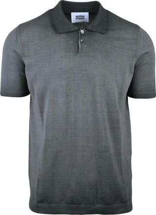 Alpha Studio Homme, Tops, Gris, Taille: L Polo en maille
