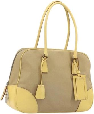 Prada Sac &agrave; main vintage doccasion - Femme - Pre-owned - Beige - Taille: ONE Size