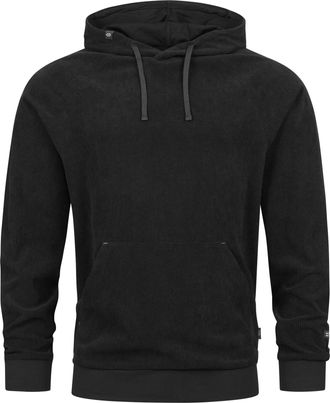 Indicode Herren INNemoto Hoodie Pullover mit Kapuze in Cord-Optik | Hoodie Sweatshirt Kapuzenpullover f&uuml;r M&auml;nner Black, XL